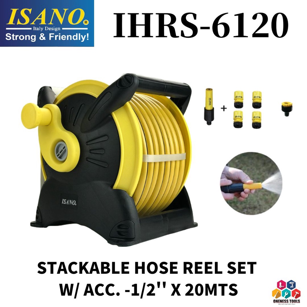 ''ISANO'' STACKABLE HOSE REEL SET W/ ACC. -1/2'' X 20MTS -IHRS-6120 ...