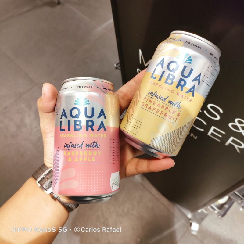 [330ml X 2's] M&S Marks and Spencer Aqua Libra Infused Sprakling Water-Raspberry/Pineapple ...