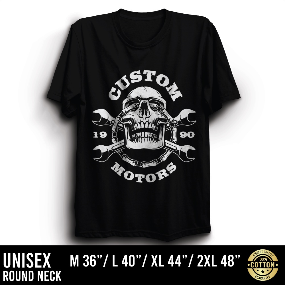 Fullyshop Custom Motor Printed T-Shirt Round Neck (Black) (Short Sleeve ...