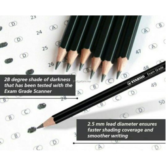 Stabilo Exam Grade Graphite 2B Pencil 12pc / Box | Shopee Malaysia