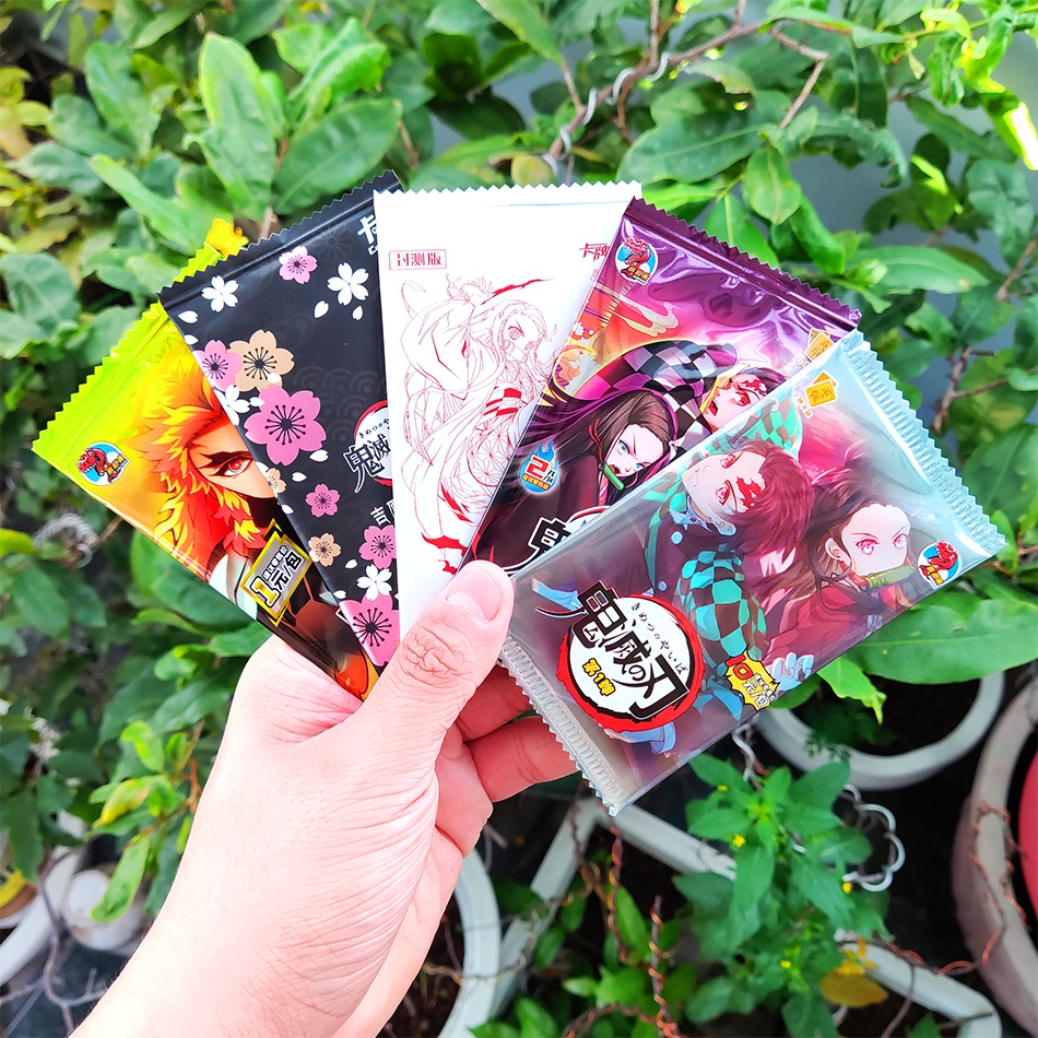Set of 5 cute random chibi Anime Kimetsu No Yaiba character card photos ...