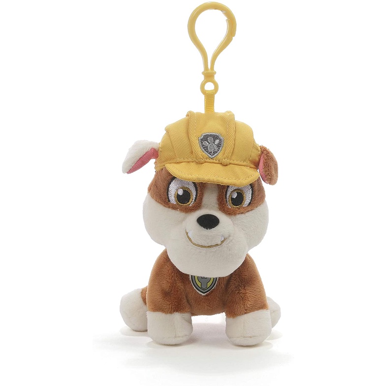 GUND Paw Patrol Rubble Backpack Clip Plush Stuffed Animal Dog Yellow 4 ...