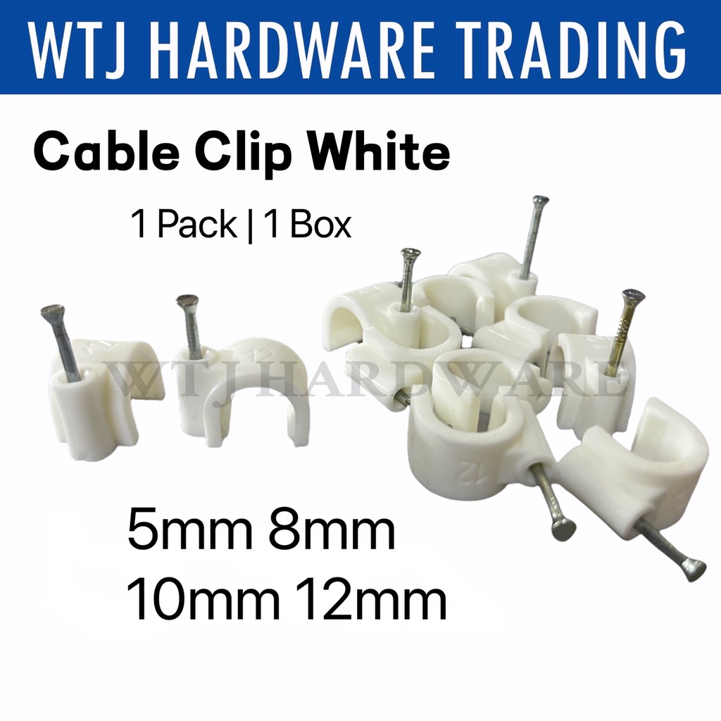 White color PVC Cable U Clip / Wall Wire Clip / U CLIPS / Klip Wayar ...