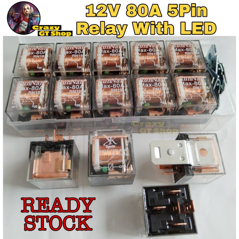 KYOTTO 12V 80A 5 PIN Relay With LED ( 1Pc) | Shopee Malaysia