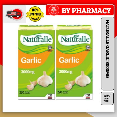 Naturalle Garlic 3000mg 220 Softgel /TWIN PACK ( Relieves Stomach Gas ...