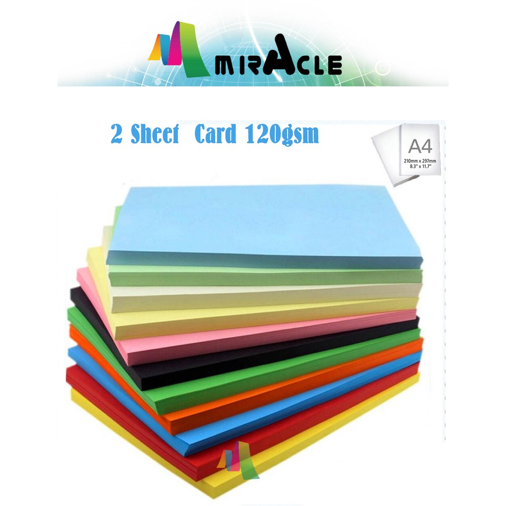 A4 Colour Paper (2sheet Card) 120gsm DARK COLOUR &LIGHT COLOUR (20pcs ...