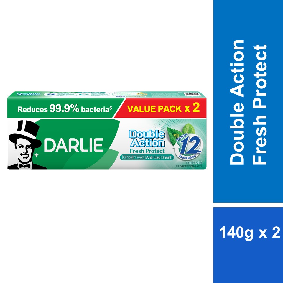 Darlie Double Action Fresh Protect Fresh Mint Toothpaste (140g x 2 ...