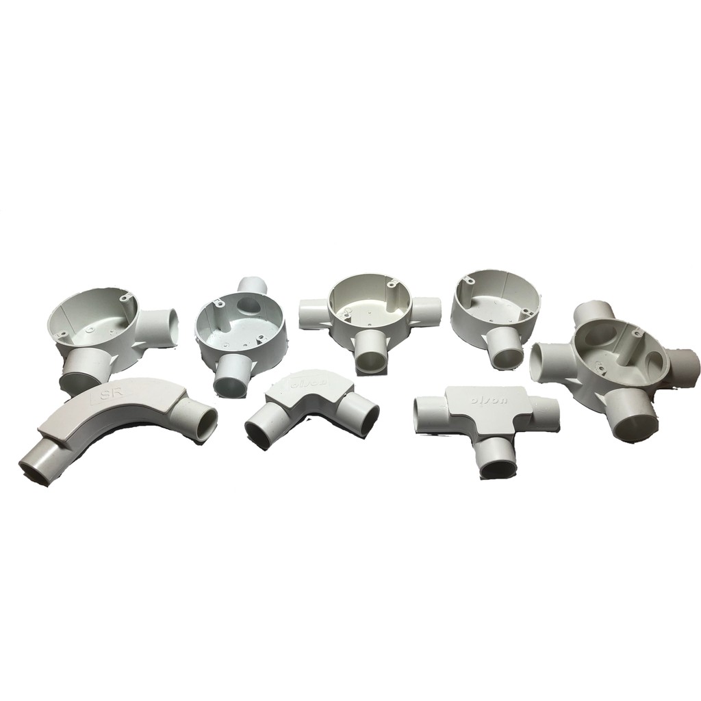 { 1PCS} 3/4/1" PVC BOX ACCESSORIES TEE/ELOW/LONG BEND/1 WAY BOX/2 WAY ...