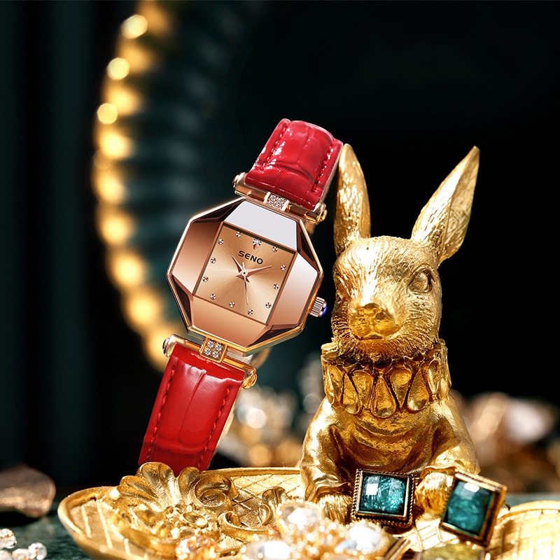 Seno women's watch women's fashion diamond set personality simple ...