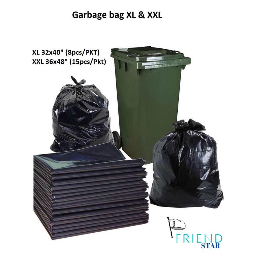 [Thick] Plastic Garbage Bag Black Size (XL / XXL) / Garbage Bag/ Heavy ...