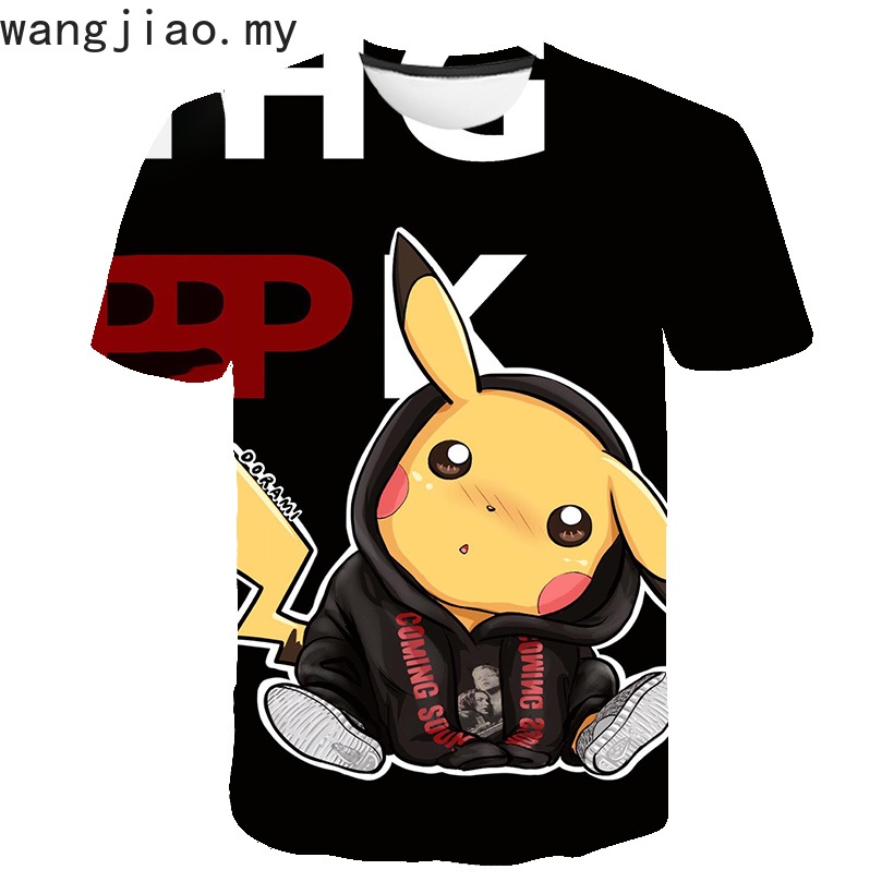 Summer Pokemon T-Shirt 3D Printing Pikachu TShirt Animation Harajuku ...