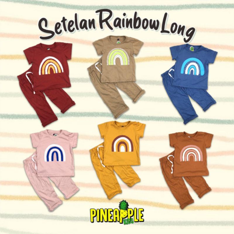 Rainbow Fit Long Screen Printing Child Suits Aged 1-5 Years | Shopee ...