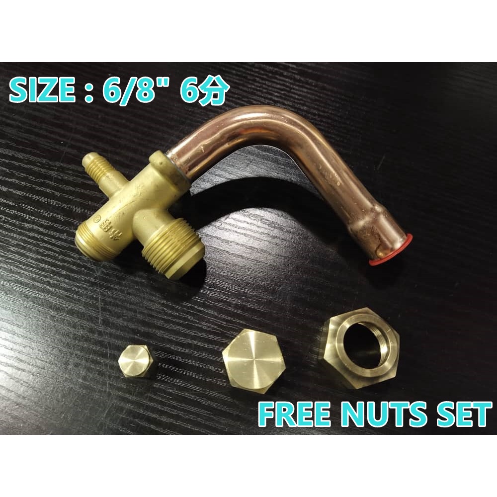 OUTDOOR COMPRESSOR AIRCOND ALLEN HEX KEY GAS VALVE SPLIT NUT COPPER ...
