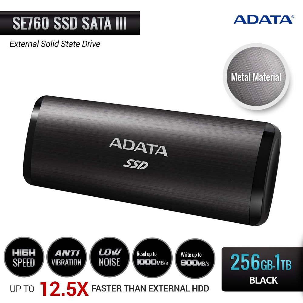Adata SSD External SE760 256GB USB 3.2 Gen2 Type C Read Upto 1000 MBps | Shopee Malaysia