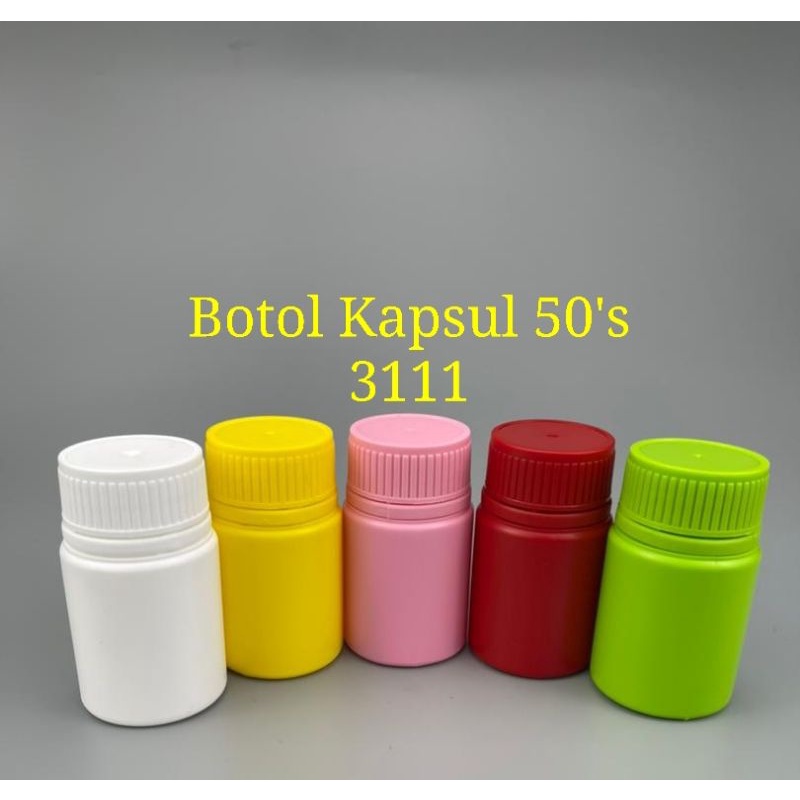 Empty White Plastic Capsule Bottle with Seal Lock | Botol Kosong untuk ...