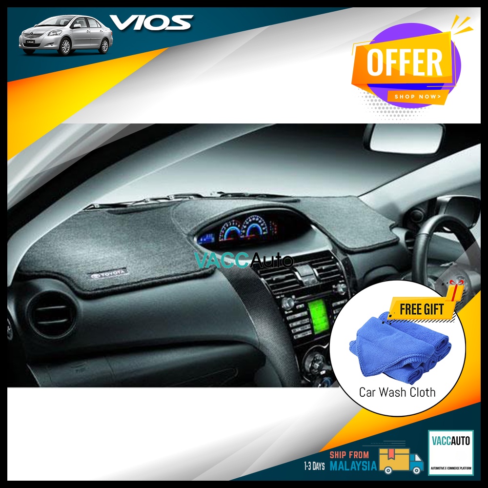 Toyota Vios (2nd Gen) Dashboard Carpet Dash Mat Dashboard Cover DashMat ...