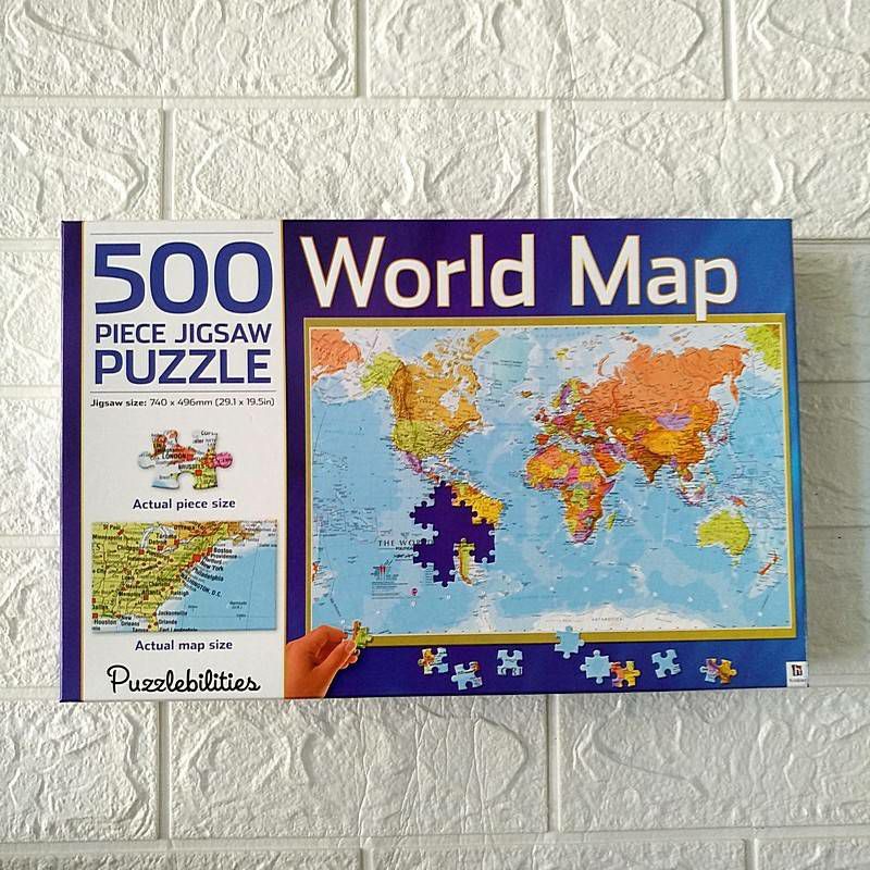 500 piece World Map Puzzle / 500 pcs Puzzle | Shopee Malaysia