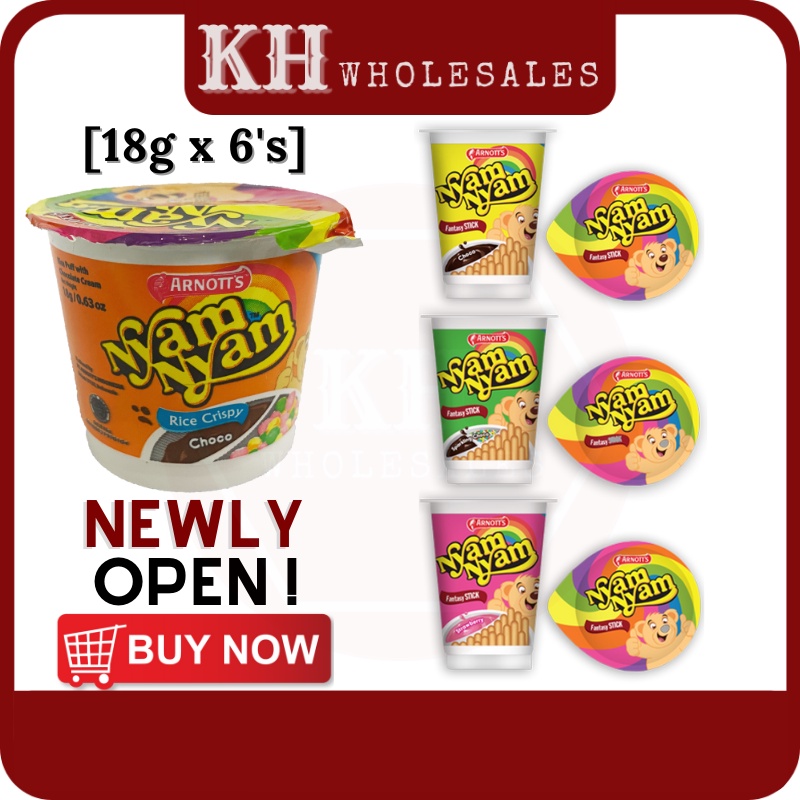 [6pcs] KH Arnotts Nyam Nyam Rice Crispy Chocolate/Choco Stick/Sparkling ...