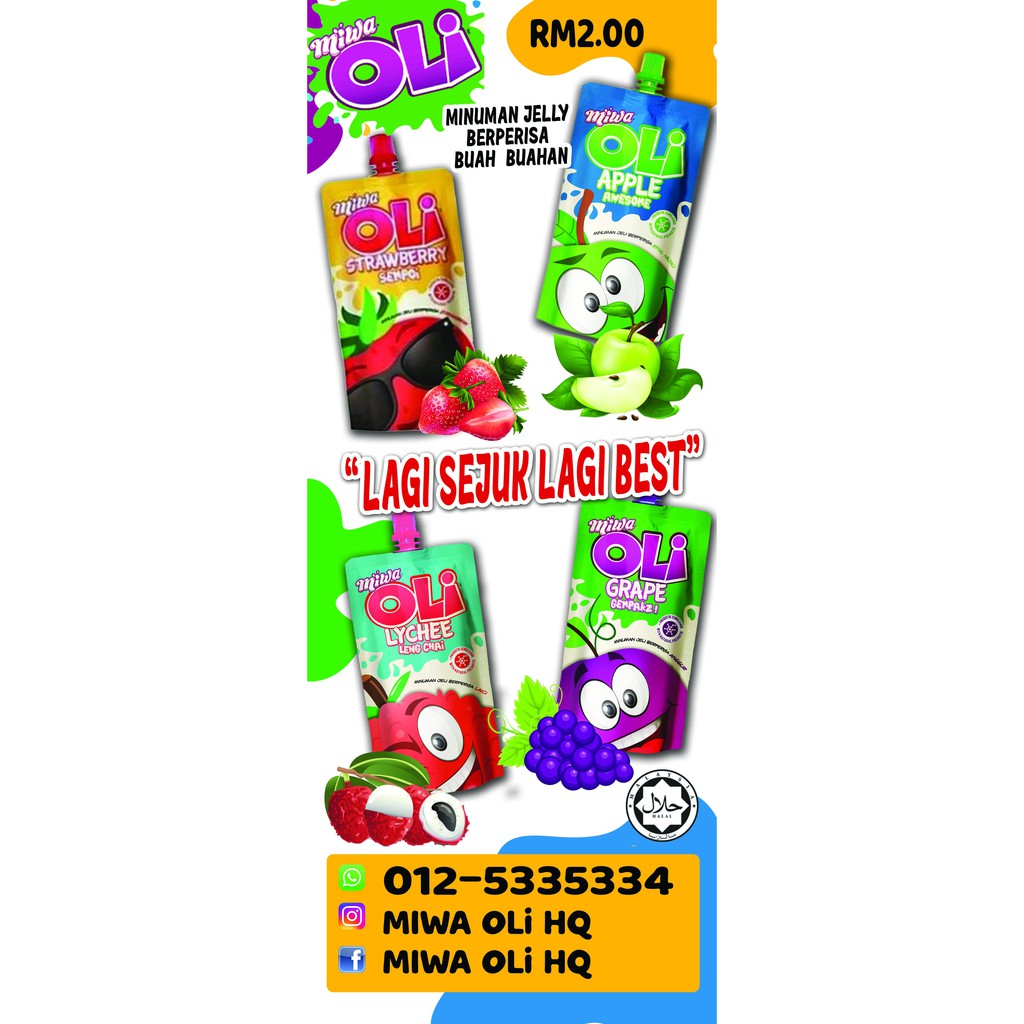 Miwa Oli Jelly, Minuman Berperisa Buah-buahan (48 Pek Mix) | Shopee ...