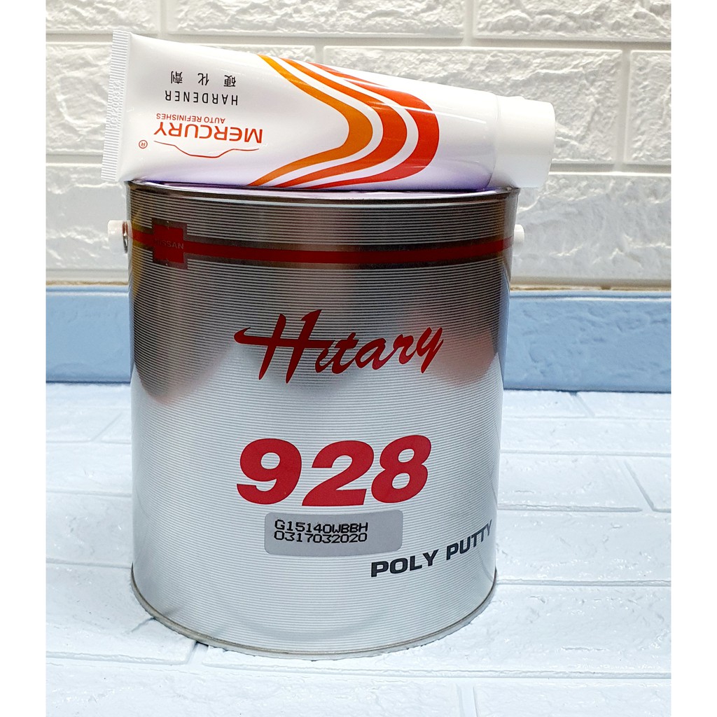 MERCURY Hitary 928 Poly Putty Brown / Grey (4Kg) C/W Hardener 90gram ...