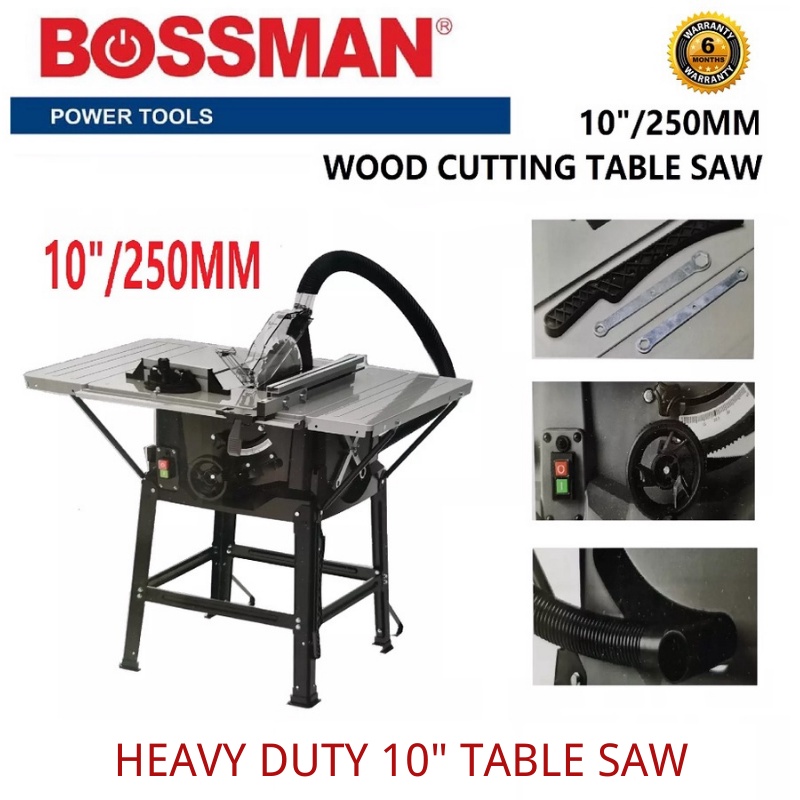 BOSSMAN BTSS-250 / BTSS 250 / BTSS250 Wood-Cutting Table Saw 250mm ...