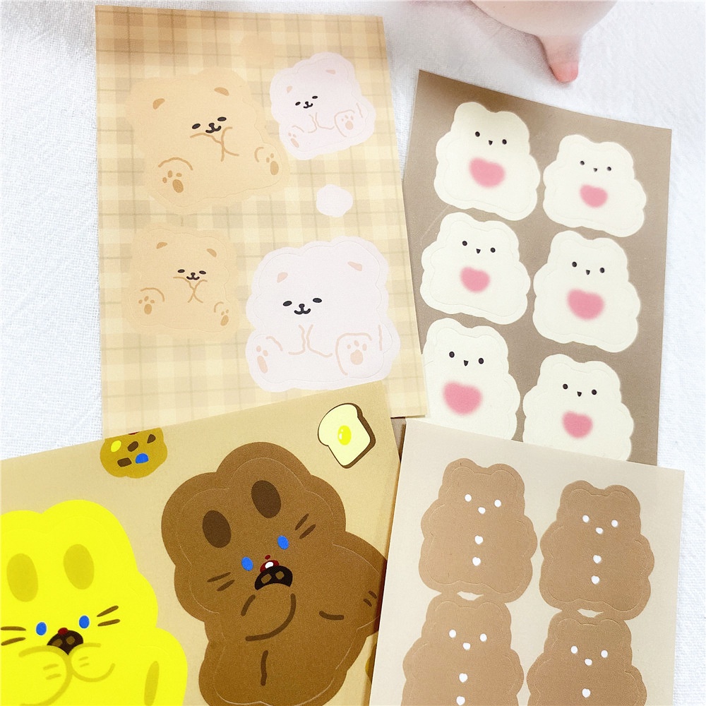 Biscuit Cute Little Bear Sticker, Beige Colour Student Desk Planner ...