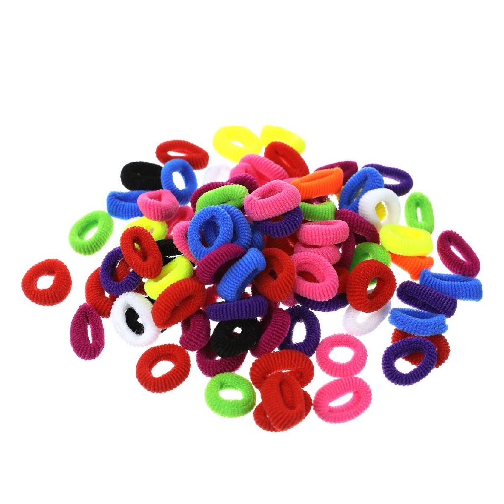 Getah Ikat Rambut Berbagai Warna Multi-Colour Mini Hair Band (30 pcs ...