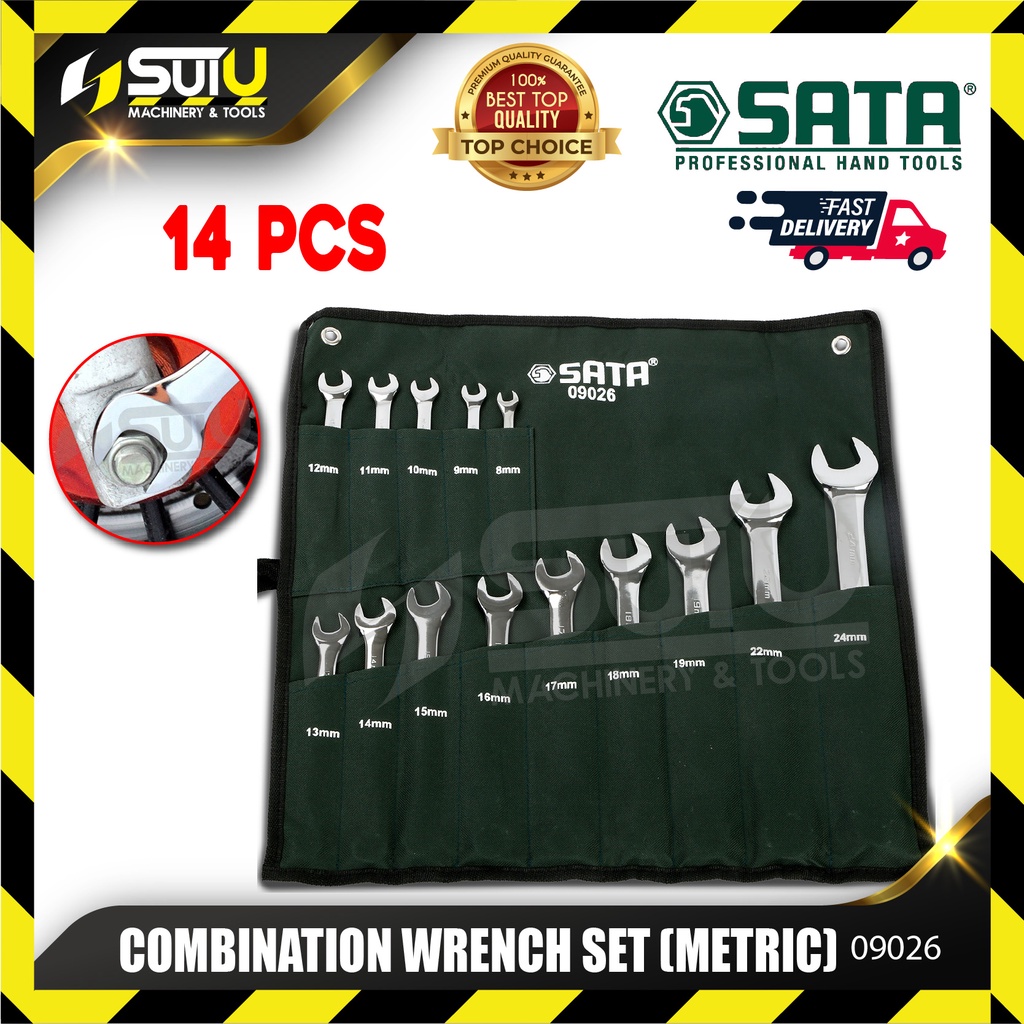 SATA 09026 Metric Combination Wrench Set 8mm - 24mm | Shopee Malaysia