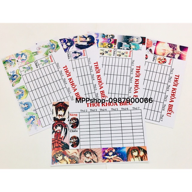 3-panel anime timetable date alive,onepiece,conan,miku,naruto | Shopee ...