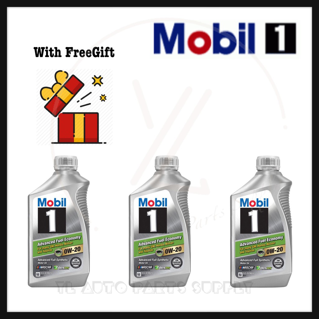 MOBIL 1 0W20 API-SN Fully Synthetic Engine Oil ( 3QT/2.84L ) Dexos (3 ...