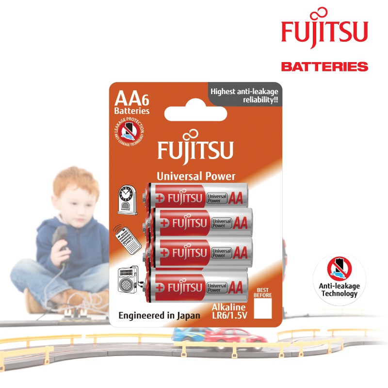 Fujitsu Battery Alkaline Universal Power AA (6 Cells) - LR6(6B ...