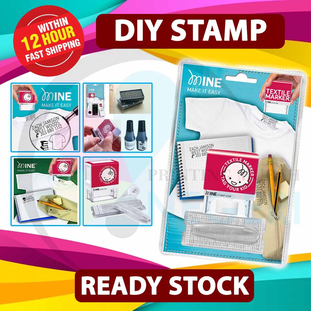 Mine Stamp Waterproof Fabric Name Stamp / Textile Permanent DIY ...