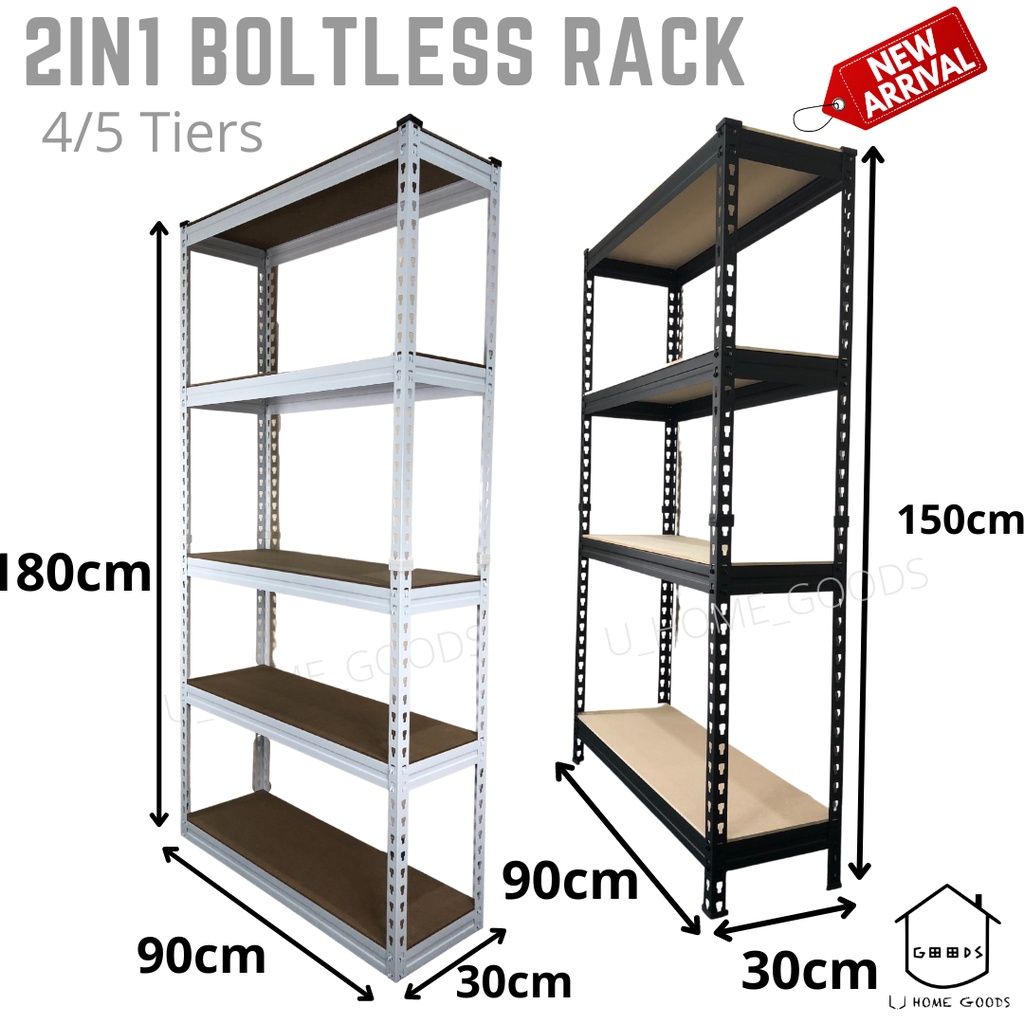 HEAVY DUTY 4/5 TIERS BOLTLESS RACK | RAK BESI KUKUH DAPUR & OFFICE ...