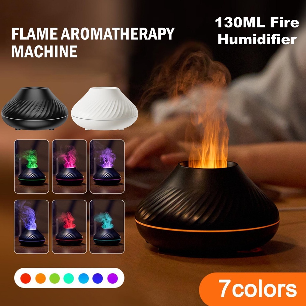 Fire Flame Air Humidifier Mini 130ml USB Essential Oil Ultrasonic Mist Maker with Color Night ...