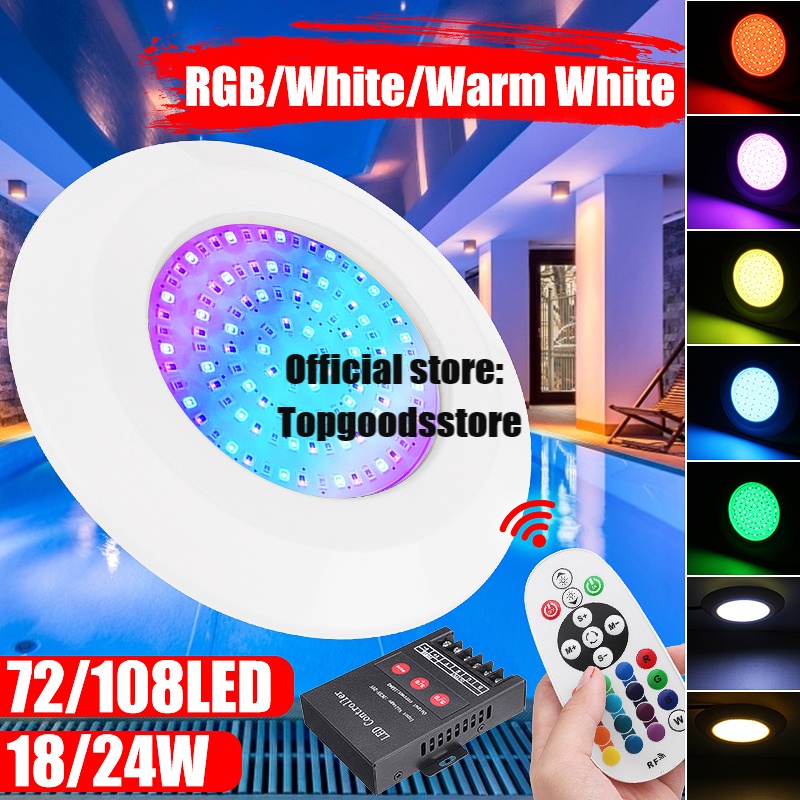 12V IP68 Waterproof 108 LED Swimming Pool Light RGB White Warm White ...