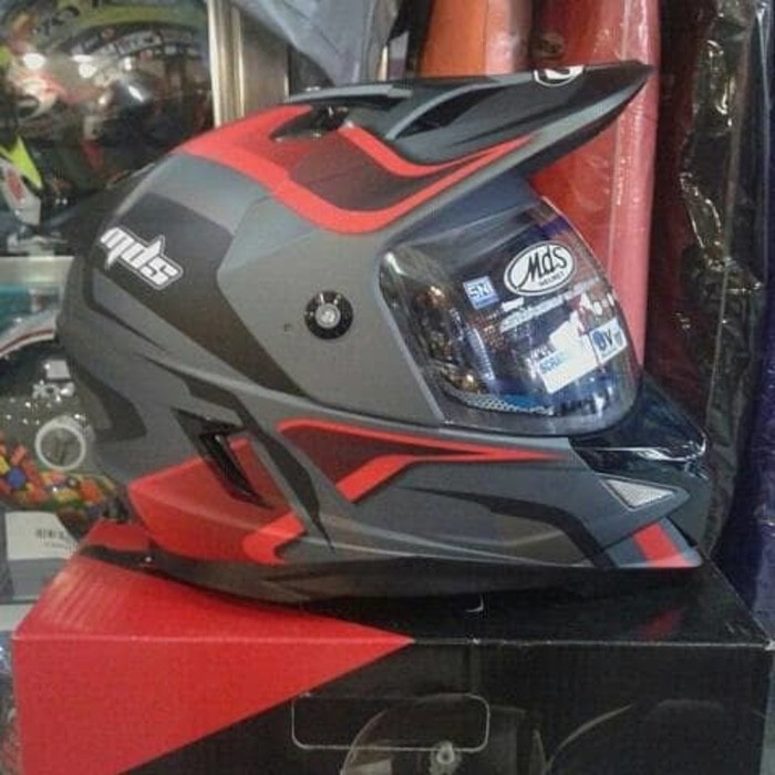 Full Face Helmet MDS Super Pro Series 2 Gunmetal Red Black Aluminum ...