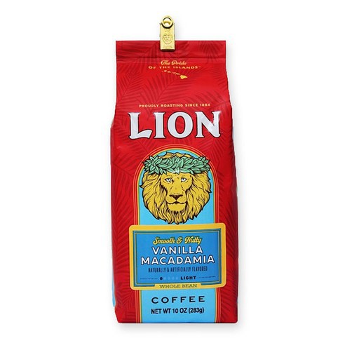HAWAII LION COFFEE Vanilla Macadamia Nut Coffee 283g, Whole Bean, Ground Coffee | Shopee Malaysia