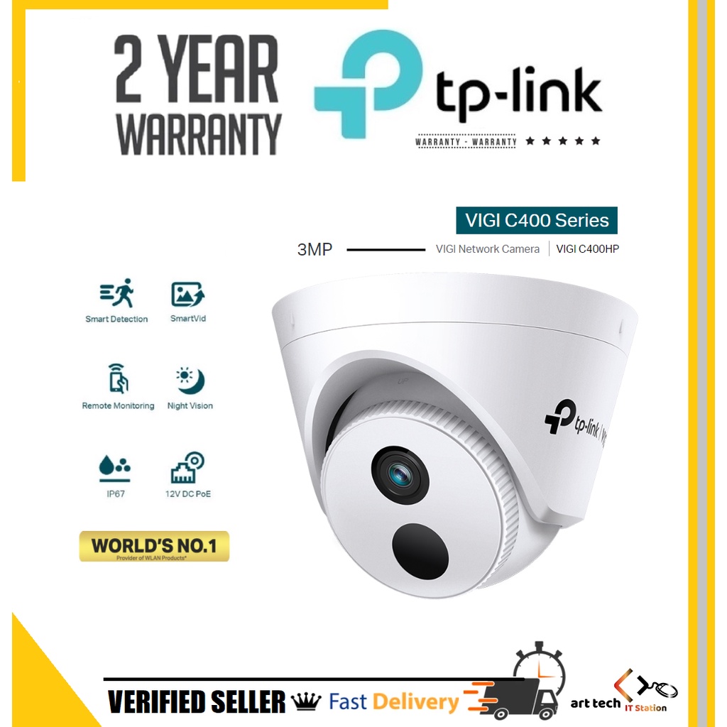TP-LINK VIGI C400HP 3MP Indoor CCTV Turret Network Camera ( 2.8 / 4mm ...