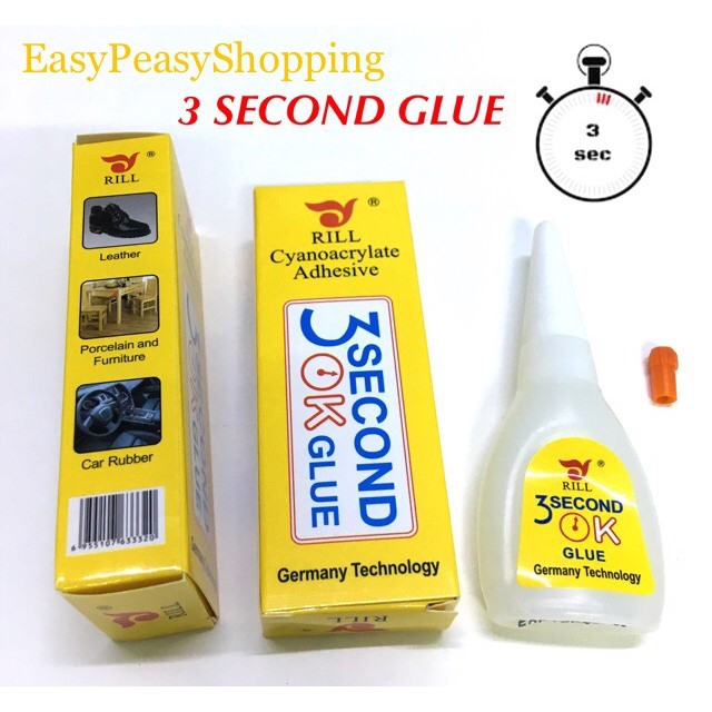 3Second Glue /Super Glue / Gam 3 saat /502 Glue (READY STOCK) | Shopee ...