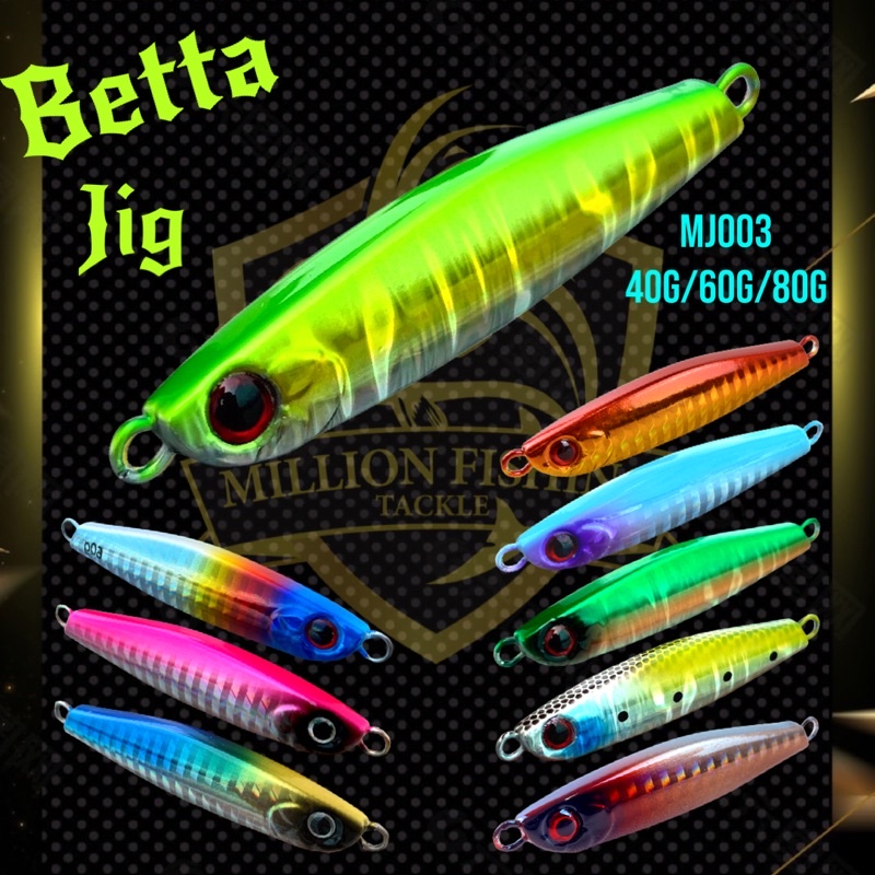 【METAL JIG 𝘽𝙀𝙏𝙏𝘼 MJ003】 40g/60g/80g Light Jig Lure 3D Eyes Metal Jig/Slow Jig/Fast Jig/Ikan Jig ...