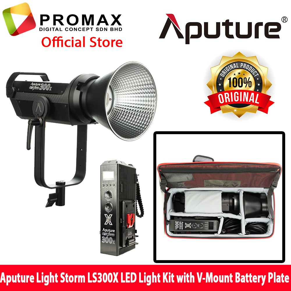 Aputure LS300X Light Storm LS 300X LED Light Kit with V-Mount Battery ...