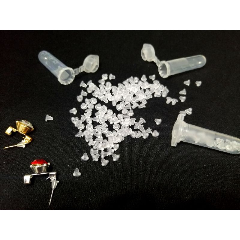 [SALE] Brooch Stopper + Tube 40 pcs (Bullet shape) 20 pcs (Flower shape ...