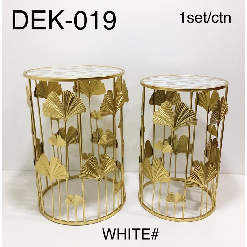 Mirored Golden leaf round console table/meja coffee | Shopee Malaysia