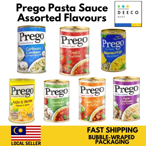 Prego Sos Pasta 295g Assorted Flavours (Carbonara,Cheese & Herbs,Mac ...