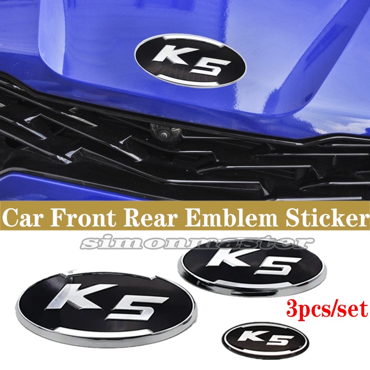 3PCS Car Front Hood Emblem Rear Trunk Badge Steering Wheel Sticker for ...