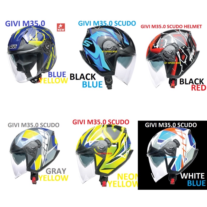 #READY STOCK# GIVI M35.0 SCUDO DOUBLE VISOR OPEN FACE HELMET - WITH ECE R2206 QUALITY | Shopee ...