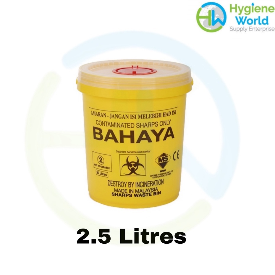 Medical Sharp Bin 2.5 Litres/ Sharp Container 2.5L/ Clinical Sharp Bin 2.5L/ FOR HOSPITAL ...