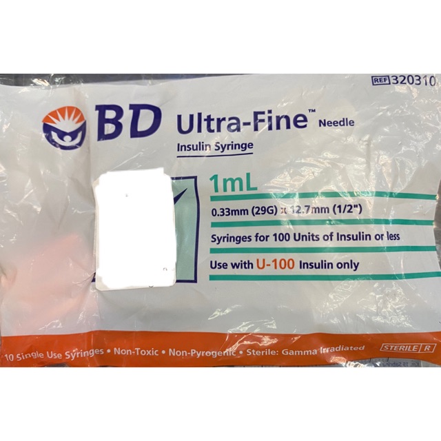 (REF320310)BD Ultra-Fine Needle Insulin Syringe 29G 1ml 10s | Shopee ...