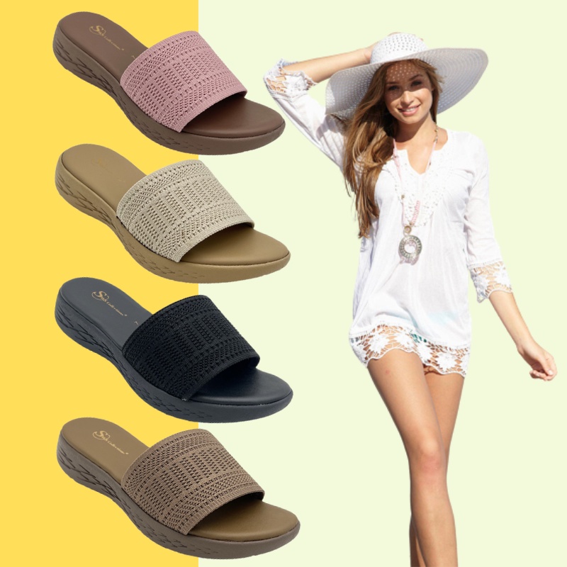 ASWIN Women Fashion Comfy Woven Fabric Flat Sandals / Women Sandals ...