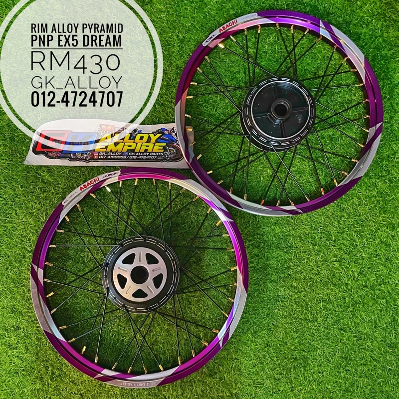 🔥🔥RIM ALLOY THUNDER 1.4 x 17 + JEJARI BLACK + HUB CNC PNP MOTOR EX5 ...